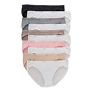 Hanes womens Cotton, Available Multiple Pack Sizes bikini underwear, 10 Pack - Assorted 1, 6 US