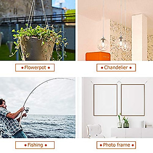 Sumind Strong Clear Picture Hanging Wire Invisible Picture Frame Fishing Wire up to 100 Lbs 656 Feet Monofilament Fishing Line with Aluminum Crimping Loop Sleeves(2 Roll,0.8 mm)