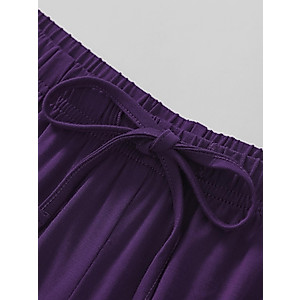 Latuza Women's Silky Soft Viscose Tank Top Short Pajama Set XL Eggplant