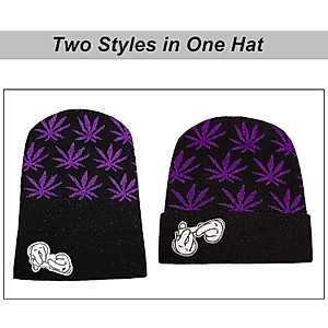 UTALY Weed Marijuana Beanies-Hat Rolling-Up Skully Cap (Style 02)