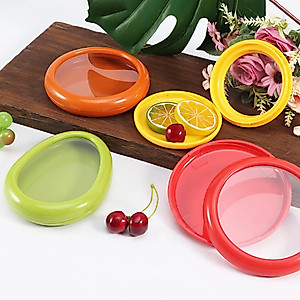 ZEENEEK Avocado Saver and Tomato Holder, Set of 4 Reusable Onion Storage and Avocado Keeper for Fridge Fresh Stretch Tomato Saver Set for Red Onion, Guacamole, Lemons, Tomato and Potatoes​, GZ04449