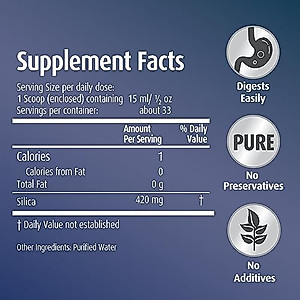 Hubner Original Silicea Gel 17 fl oz / 500 ml for Hair, Skin, Nails, and Connective Tissue, Pure Colloidal Silica Gel Formula, No Additives or Preservatives