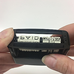 Trodat Printy 4817 Economy Dial-A-Phrase, 12 Popular Office Messages, Month in Letters, Day and Year in Numbers, Rubber Date Stamp – Self Inking Black Ink