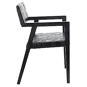 Safavieh Home Collection Cire Black Leather Living Room Accent Dining Chair (Fully Assembled) DCH4004A, 0