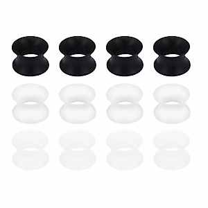 Cisyozi 00G Plugs Gauges Tunnels Earrings Ultra Thin Silicone Plastic Ear Skin Flexible Flesh Clear Tunnel Expander Stretching Gauge Earlets Plugs Gauges Kit Earlets Retainer for Women Men 00G(10mm)