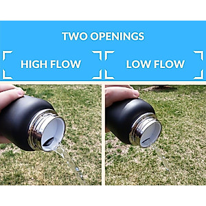 BottlePro SplashPro - Splash Guard Compatible with 32 and 40 Ounce Hydro Flask, Iron Flask, Takeya, ThermoFlask (2-Pack) (Black)