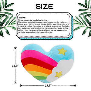 zxmbeddings 17.7"X13.8"Heart Pillow Stuffed Rainbow Heart Shaped Throw Pillow Plush Toy,Star