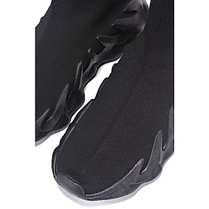 Cape Robbin Santorini Sneakers for Women, High Top Fashion Sneakers - Black Size 7