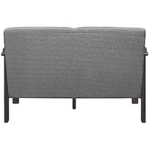 Lexicon Lewiston Fabric Upholstered Loveseat in Gray and Antique Gray