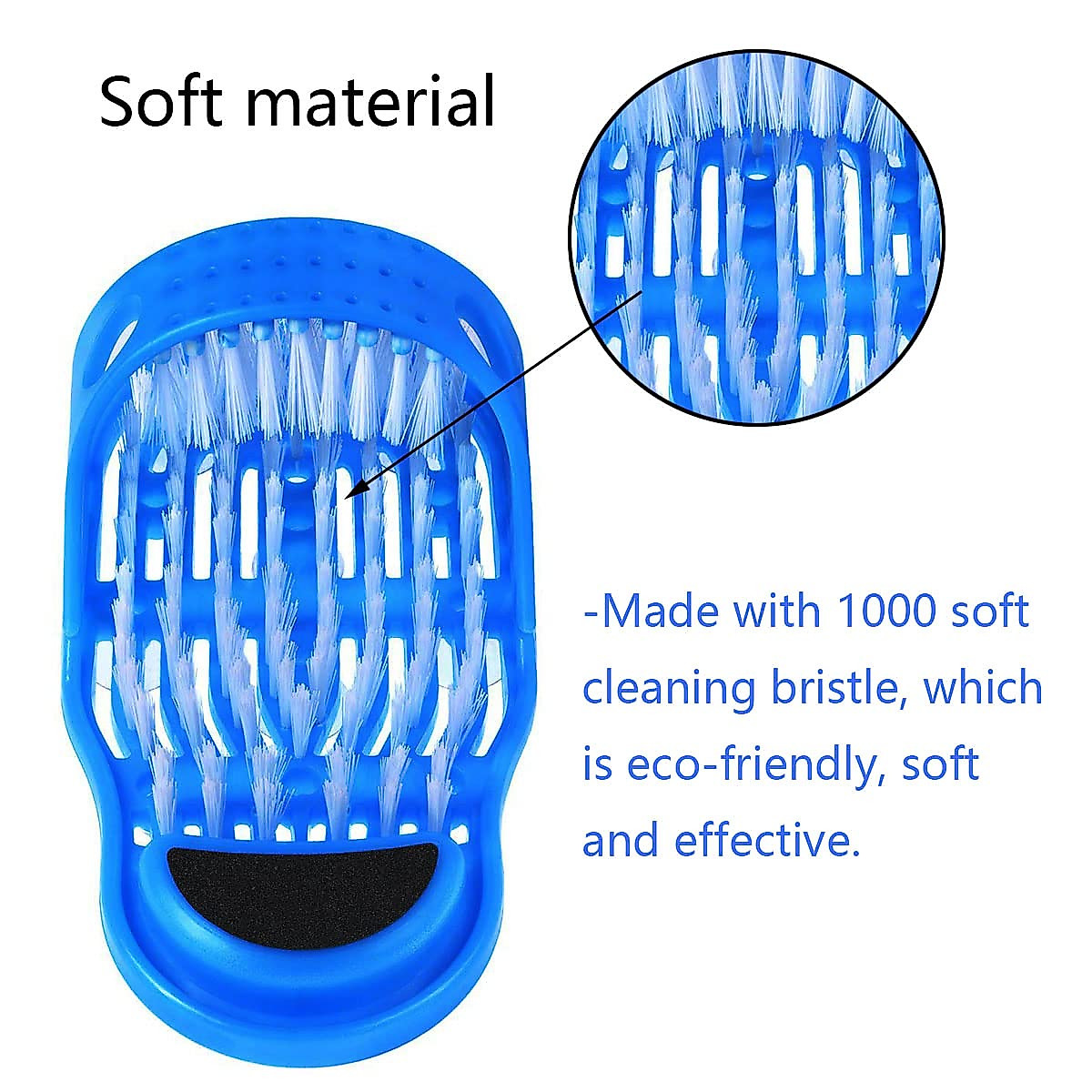 Magic Feet Cleaner, Airlxf Blue Feet Cleaner Washer Brush Exfoliate Cleaner Bristle Slipper No Bending Foot Massager for Washer Shower Spa Massager Slippers (1)