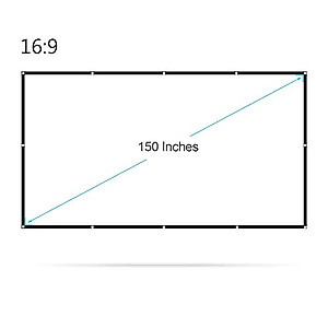 Docooler Projector Screen 100 Inch/150 Inch Optional, Widescreen 16:9 HD Anti-Crease Projection Screen Foldable and Portable for Wall Projection, Home Theater, Indoors Outdoors Film, Party