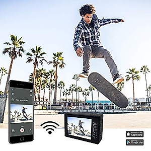 REMALI CapturePro 4K/60fps 20MP Waterproof Sports Action Camera Kit with Carrying Case + 3 Batteries, WiFi, 2" Touch Screen, 8X Zoom, Slow/Fast Motion, Remote/Voice Control, EIS, Distortion Correction