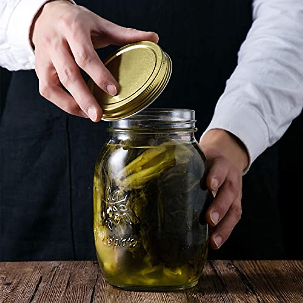 32 oz Glass Jars With Lids,Encheng Wide Mouth Ball Mason Jars 1000ml,Canning Jars For Pickles,Herb,Jelly,Jams,Honey,Glass Storage Jars Kitchen Canistes Containers Dishware Safe 9 Pack …