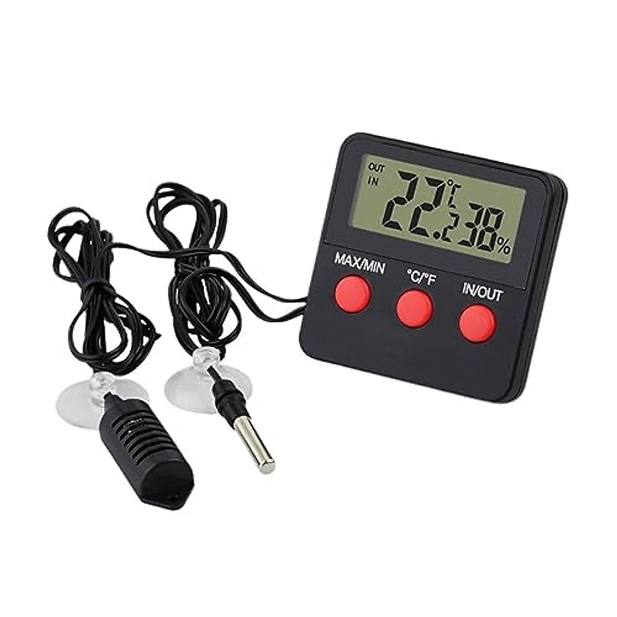Yardwe 2 Sets Pet Thermometer Hygrometer Digital Thermometer Mini Digital Hygrometer Fish Tank Pet Hygrometer Reptile Hygrometer Lizard Thermometer Reptile Thermometer Glass Box Simple