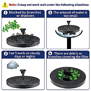 Solar Fountain,Bird bath fountains,Solar water fountain with 6 Nozzles,Solar fountain pump for Bird Bath 2.5W for Fish Tank,Garden,Pond,Outdoor, Pool