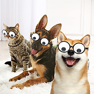 Skylety 3 Pcs Googly Eyes Glasses Halloween Eyeball Funny Glasses for Adult Wiggle Novelty Shaking Giant Googly Accessories for Party Favor Men