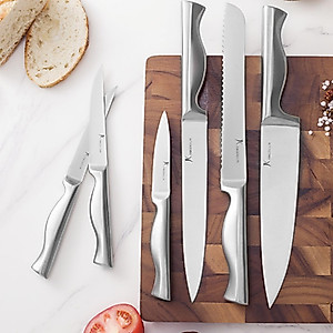 Kangdelun 15 PCS Knife Block Set, Ultra Sharp High Carbon Stainless Steel, Ergonomic Non-Slip Handle