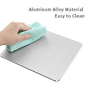 Metal Aluminum Mouse Pad Hard Silver Clear Modern Ultra Thin Double Side Design Mouse Mat Waterproof Fast and Accurate Control for Gaming and Office Magic, Medium 9.45X7.87 Inch…