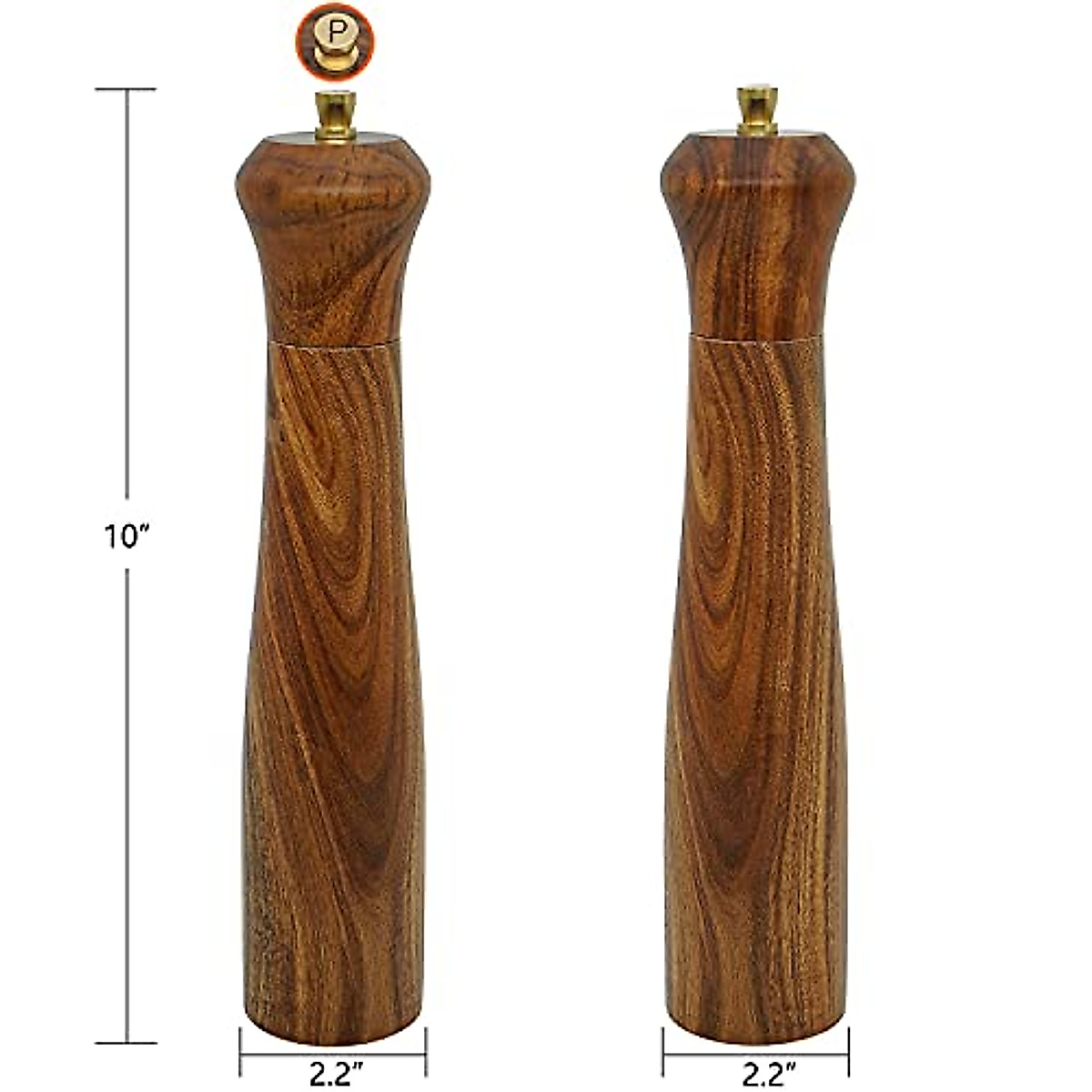 Wood salt and pepper grinders set, pepper Mill with Adjustable Coarsenesssalt and pepper grinder shaker Tableware Gifts,Father's day gift