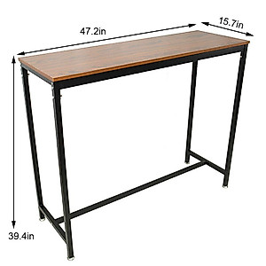 Thaweesuk Shop New Light Brown 3 Pcs. Wood Pub Bar Table Chair Counter Height Kitchen Dining Set Home Office Furniture Particleboard Metal 47.2" L x 15.7" W x 39.4" H