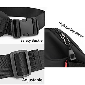 DAZZLESUN Men Waterproof Sling Bag Travel Waist Bag Woman Lightweight Black Crossbody Shoulder Backpack for Biking Hiking Work
