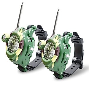 Walkie Talkies Watch, Spy Watch Army Toys for Kids Age 8-12, 7 in 1 Digital Watch Walkie Talkies, Two-Way Long Range Transceiver with Flashlight, Cool Spy Gadgets for Boy Girls