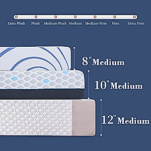 Vyfipt Full Size Memory Foam Mattress 10 Inch Bed in a Box Bamboo Charcoal Infused Gel Foam Cooling Medium Firm Mattress - Breathable - No Box Spring Needed – Full,10 Inch