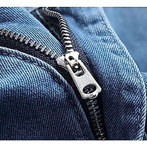 LZLER Men's Stretch Skinny Jeans Multi Pockets Slim Fit Elastic Jeans Comfort Tapered Leg Cargo Pencil Denim Pants(8604LB,38)