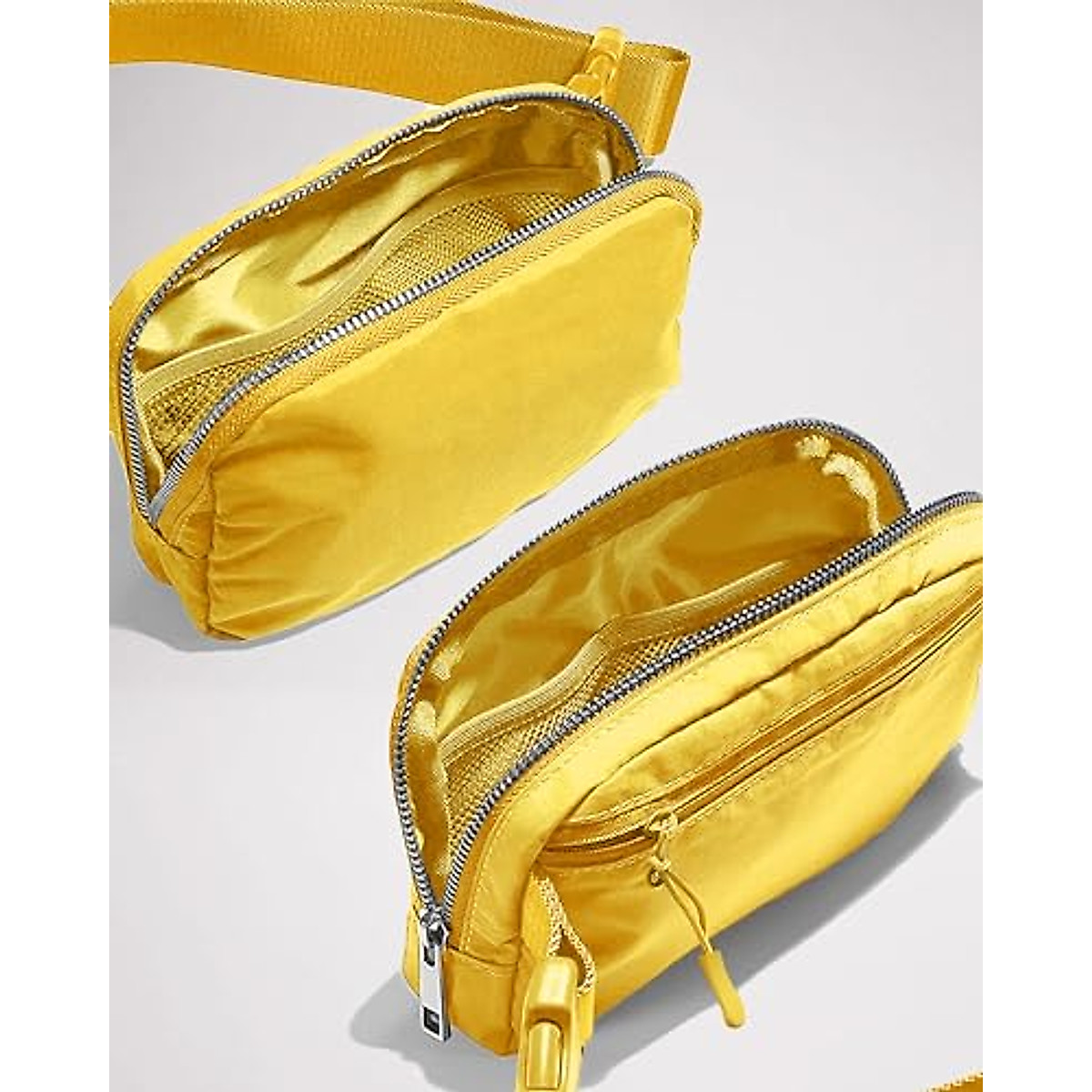 YOSHUYUKI Waist Belt Bag for Women Lulu Dupes Mini Small Crossbody Purse Sling Bag Cute Fashion Waterproof Fanny Pack Over The Shoulder Bags Fashionable Travel Running Belt Pouch Bum Bag Navy Yellow