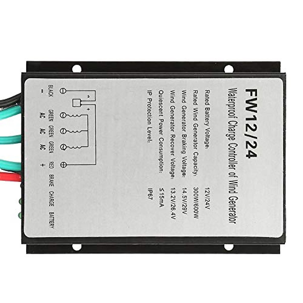 Oumefar Wind Turbine Controller, FW12/24 IP67 Waterproof 12V/24V Wind Turbine Generator Controller Regulator for Hybrid Wind Controller and Solar Controller