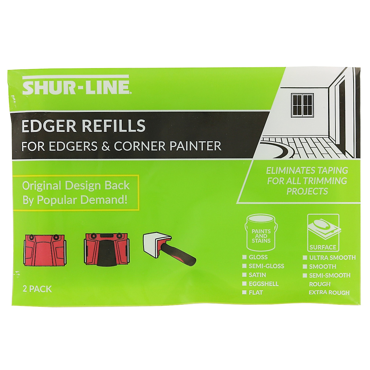 Shur-Line 2001046 Replacement Pad Bundle for Corner Painter and Edger 3.75 x 4.75 Inches (8 Pads Included)