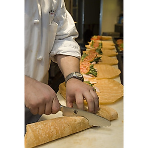 Shun Classic 6-inch Ultimate Utility Versatile, Multifunction Knife with Proprietary VG-MAX Cutting Core and Stainless-Steel Damascus Cladding Handcrafted in Japan by Highly-Skilled, 6 Inch