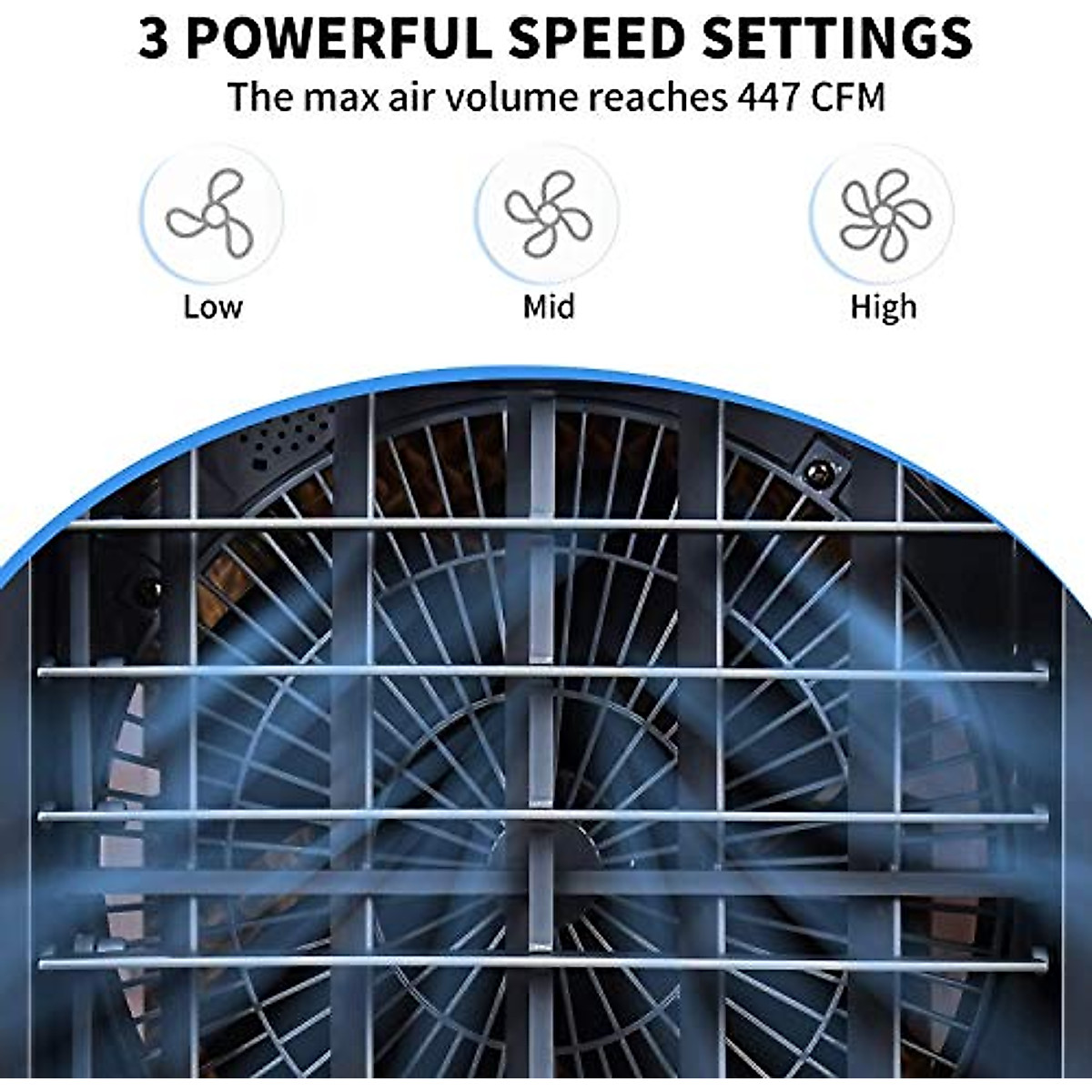 HealSmart 30'' Evaporative Air Cooler Fan with Humidification, Repellent and Anion Function, 2 Gallon Water Tank, 3 Speeds Setting, Remote Control, White