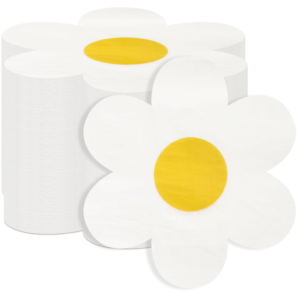 Honoson 100 Pcs Groovy Boho Daisy Paper Napkins Hippie Flower Disposable Cocktail Napkins Lunch Dinner Napkins for Tableware Birthday Wedding Baby Shower Party Supplies Pink Orange Table decorations