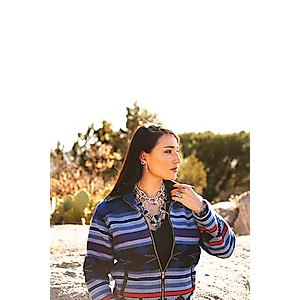 American West Sterling Silver Women’s Drop & Dangle Earrings Blue Turquoise Gemstone Floral Design