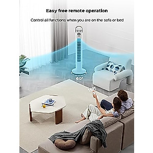 PROUS Tower Fan for home bedroom, 42 Inch 60° Oscillating fan Quiet 35dB with Remote, Floor Fan with 24H Timer, Large LED Display, Bladeless Fan, 21ft/s 3 Speeds 3 Modes