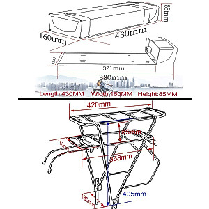 Unit Pack Power 48V 20Ah Rear Rack Ebike Battery - Lithium Battery for 1000W 750W 500W 350W Bafang Mid Drive and Voilamart AW and Other Motor (48V 20Ah 200-1000W)
