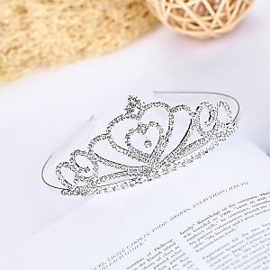 Lovelyshop Rhinestone Crystal Tiara-Wedding Bridal Prom Birthday Pegeant Prinecess Crown (Heart-1 Pack