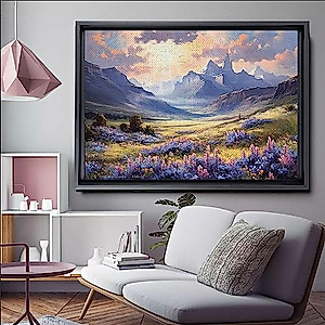 Enchanting Texas, Native Texas Hill Country Bluebonnet Landscape - Fine Art Print Mounted in a White Mat Board