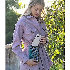 Mary Frances Peacock Pride Beaded Crossbody Phone Bag, Multi