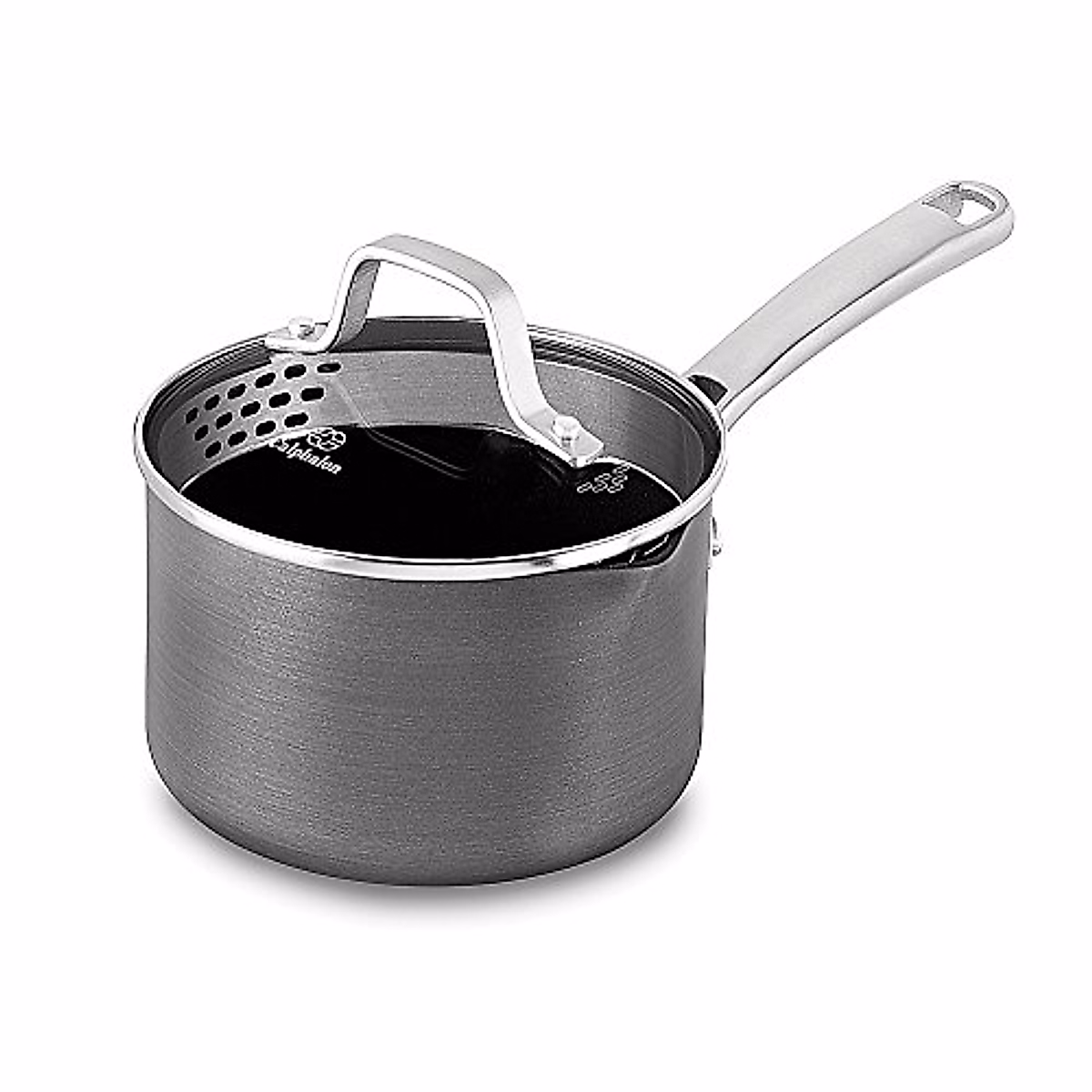 Calphalon Classic Nonstick Sauce Pan with Cover, 1.5 quart, Grey