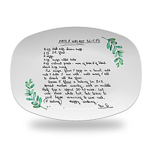 Handwritten Recipe Personalized Platter Custom Handwriting Recipe Plate Recipe Card Gift for Mom or Grandma Grandparent Day Gift Idea Serving Tray Serving Plate for Fish Dish