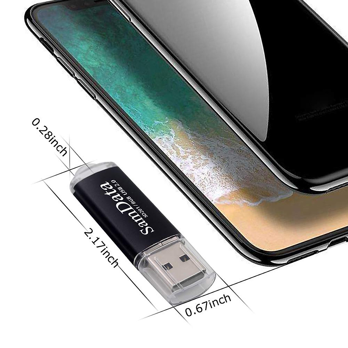 SamData USB Flash Drives 8GB 1 Pack USB 2.0 Thumb Drives Memory Stick Data Storage Jump Drive Zip Drive Drive with Led Indicator (Black, 8GB-1Pack)