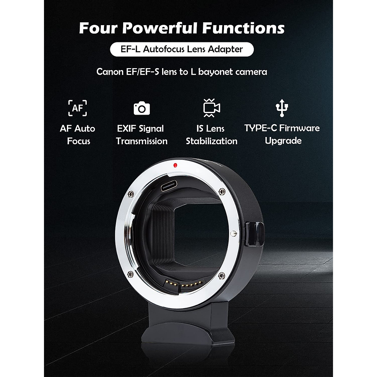 VILTROX EF-L Lens Adapter, Auto-Focus EF to L Mount Adapter Ring Lens Converter Control Ring Compatible for Canon EF/EF-S Lens to L Mount Camera Leica SL SL2/Panasonic S1 S1R S1H/Sigma fp