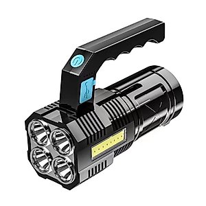 Lovskoo 4 Led Flashlight Outdoor Strong Lights High Brightness Flash Light with 8 Lighting Models, Waterproof, Portable Rechargeable Light Camping Essentials Accessories Camping Supplies Cool Stuff