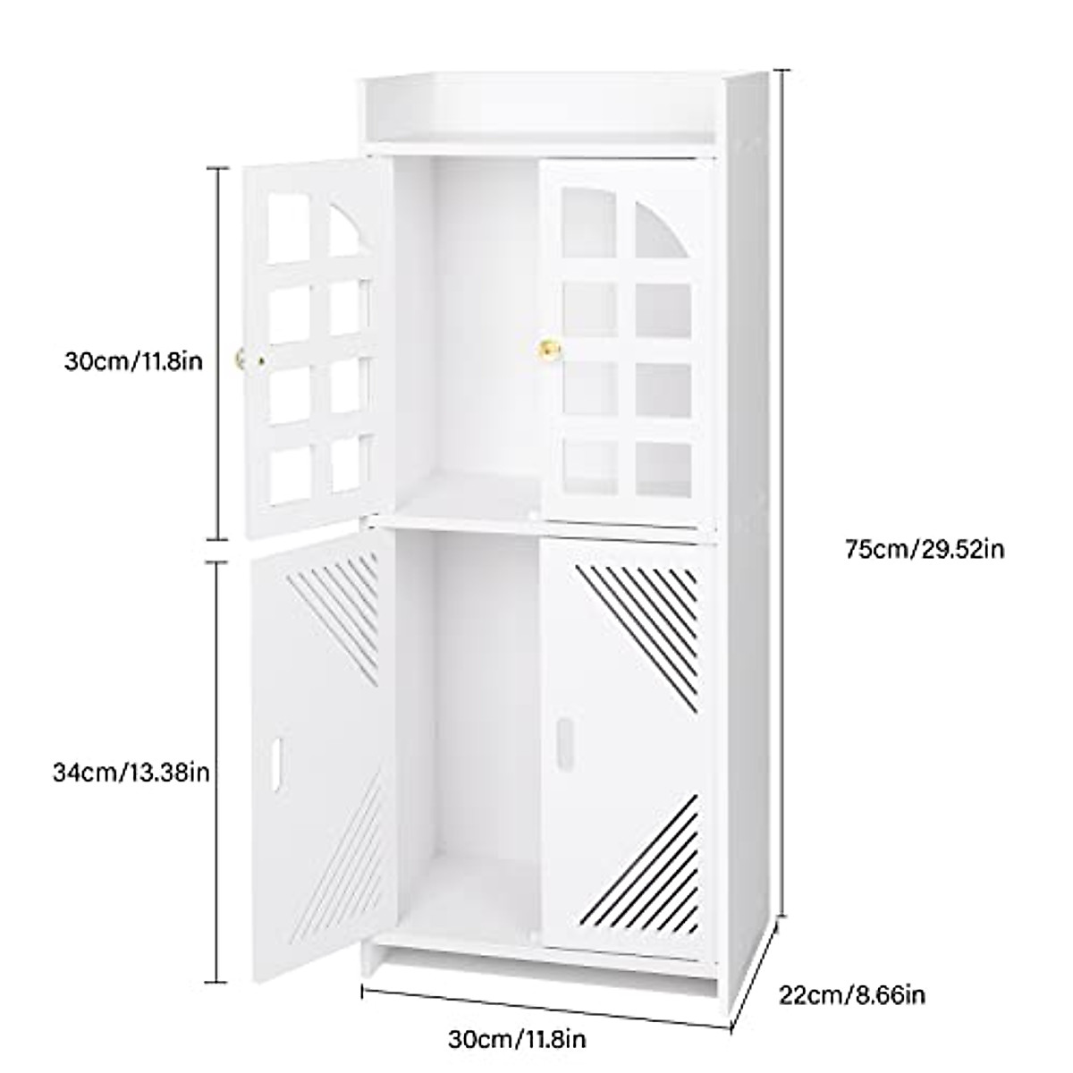 Bathroom Storage Cabinet,Home Furniture Floor Standing Cabinet,Toilet Side Paper Holder,PVC Home Organizers,Utility Storage Cabinet for Living Room, Bedroom, Kitchen, White