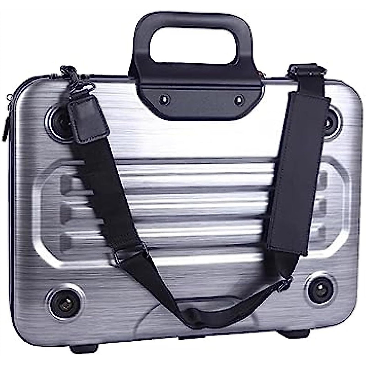 Metal Briefcase Tote Computer Case Bag Business Slim Shoulder Documentation Office Lawyer Briefcase (Color: Silver) (Color : Silver, Size : 13.3in)