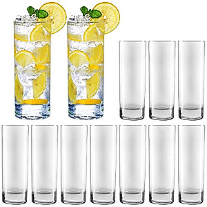 Glass Cups 10 oz,QAPPDA Clear Highballl Glass Cocktail Glass Drinking Glasses For Kitchen,Heavy Base Water Cup For Juice,Cocktails,Beverages,Drinking Cups Beer Cups Set Of 12 KTY1002