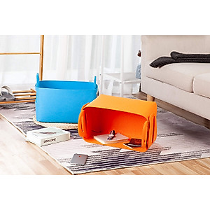 Storage Basket Felt Storage Bin Collapsible & Convenient Box Organizer with Carry Handles for Office Bedroom Closet Babies Nursery Toys DVD Laundry Organizing