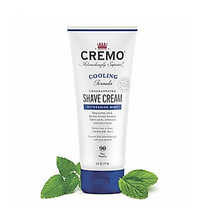 Cremo Barber Grade Cooling Shave Cream, Astonishingly Superior Ultra-Slick Shaving Cream for Men, Fights Nicks, Cuts and Razor Burn, 6 Fl Oz